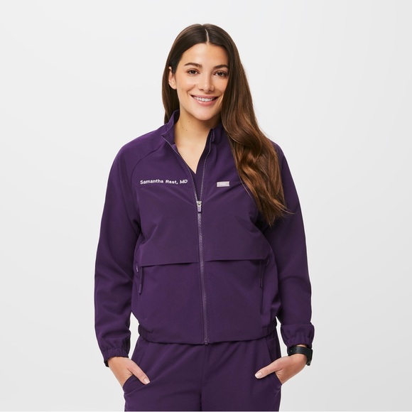 Figs | Jackets & Coats | Figs Sydney Double Utility Scrub Jacket Purple ...